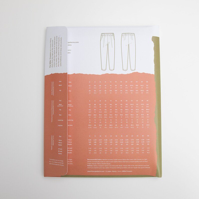 Miller Trouser Paper Theory Pattern paper - Etsy