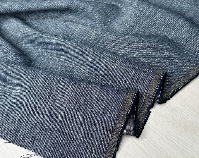 Herringbone Pure Linen Fabric, Very Heavy Weight Prewashed. 280 Gsm ...