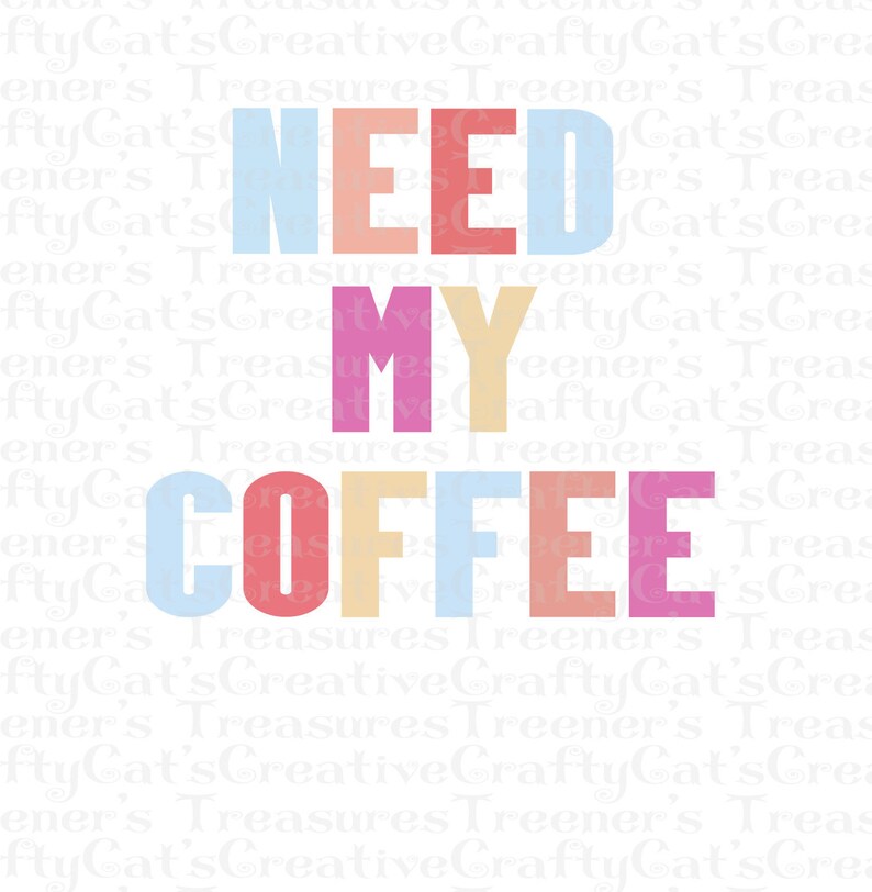 Need My Coffee 2 Versions PNG Files Coffee Clipart PNG - Etsy