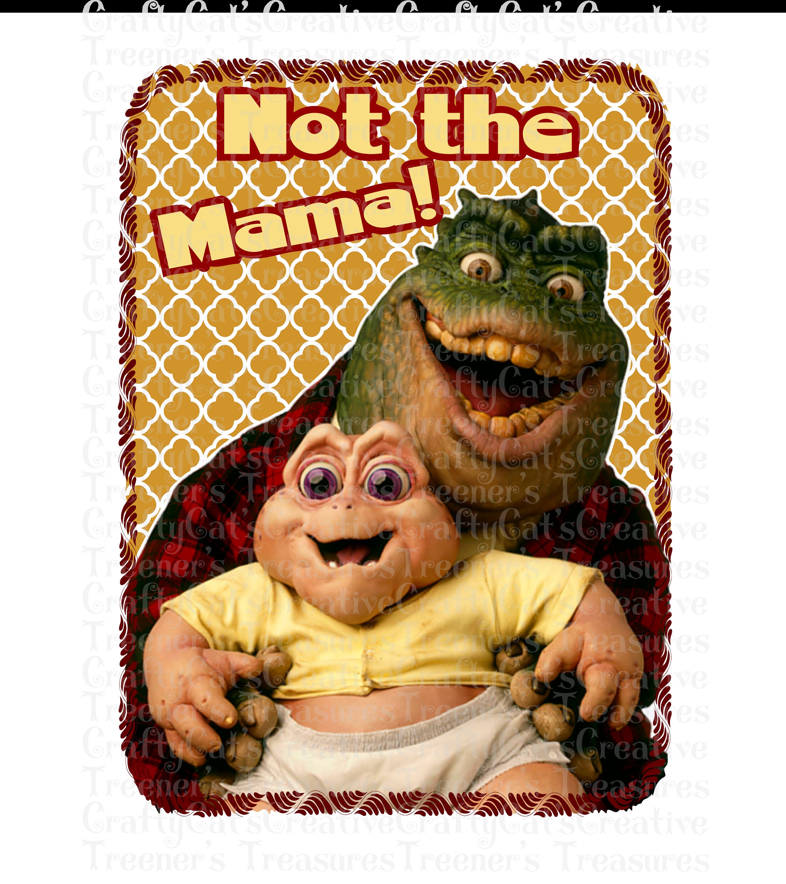 Not The Mama Dinosaurs TV Show Fan Art 90s Retro PNG | Etsy