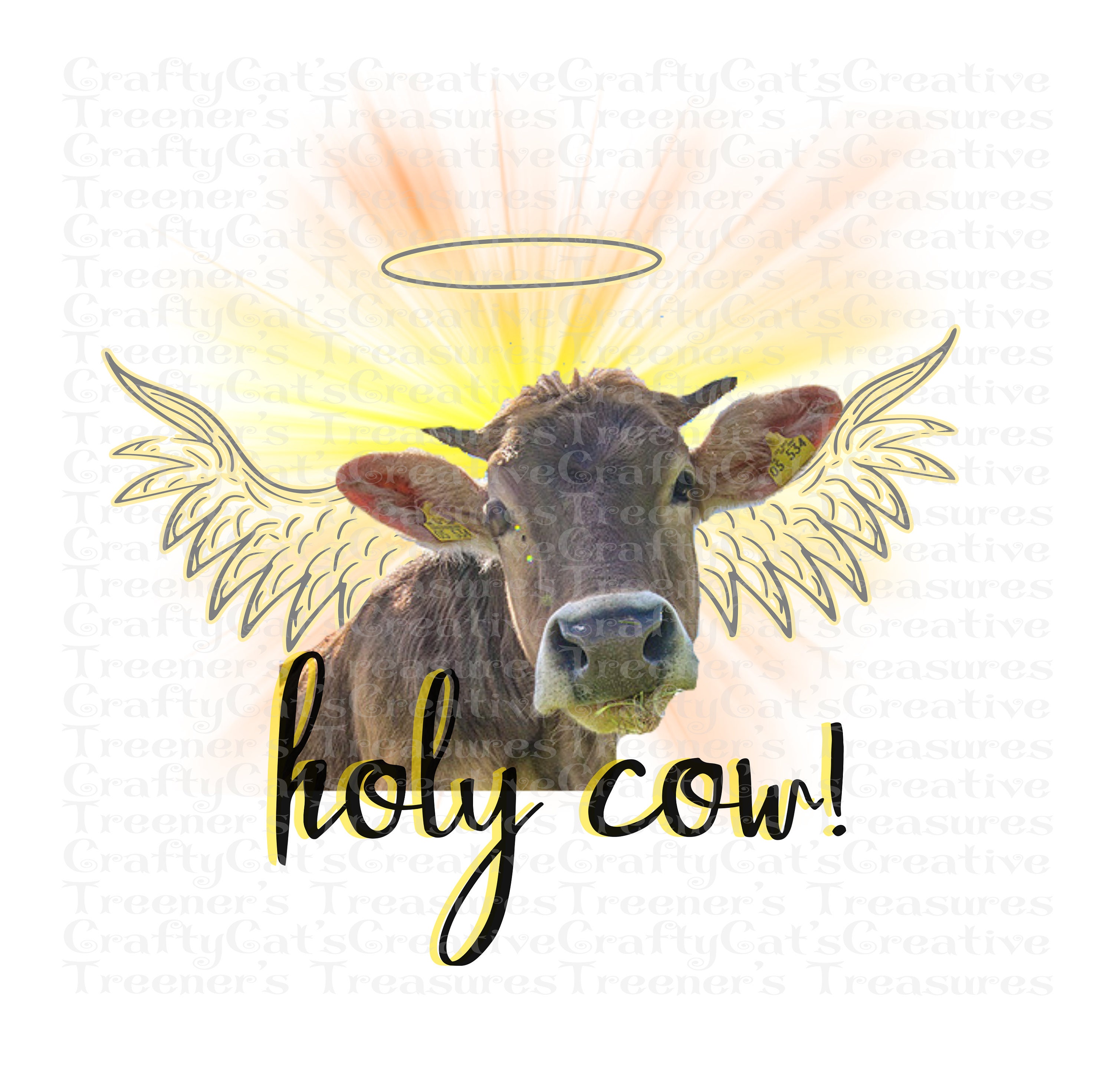Holy Cow Farm Angel Funny Clipart PNG Instant Download | Etsy