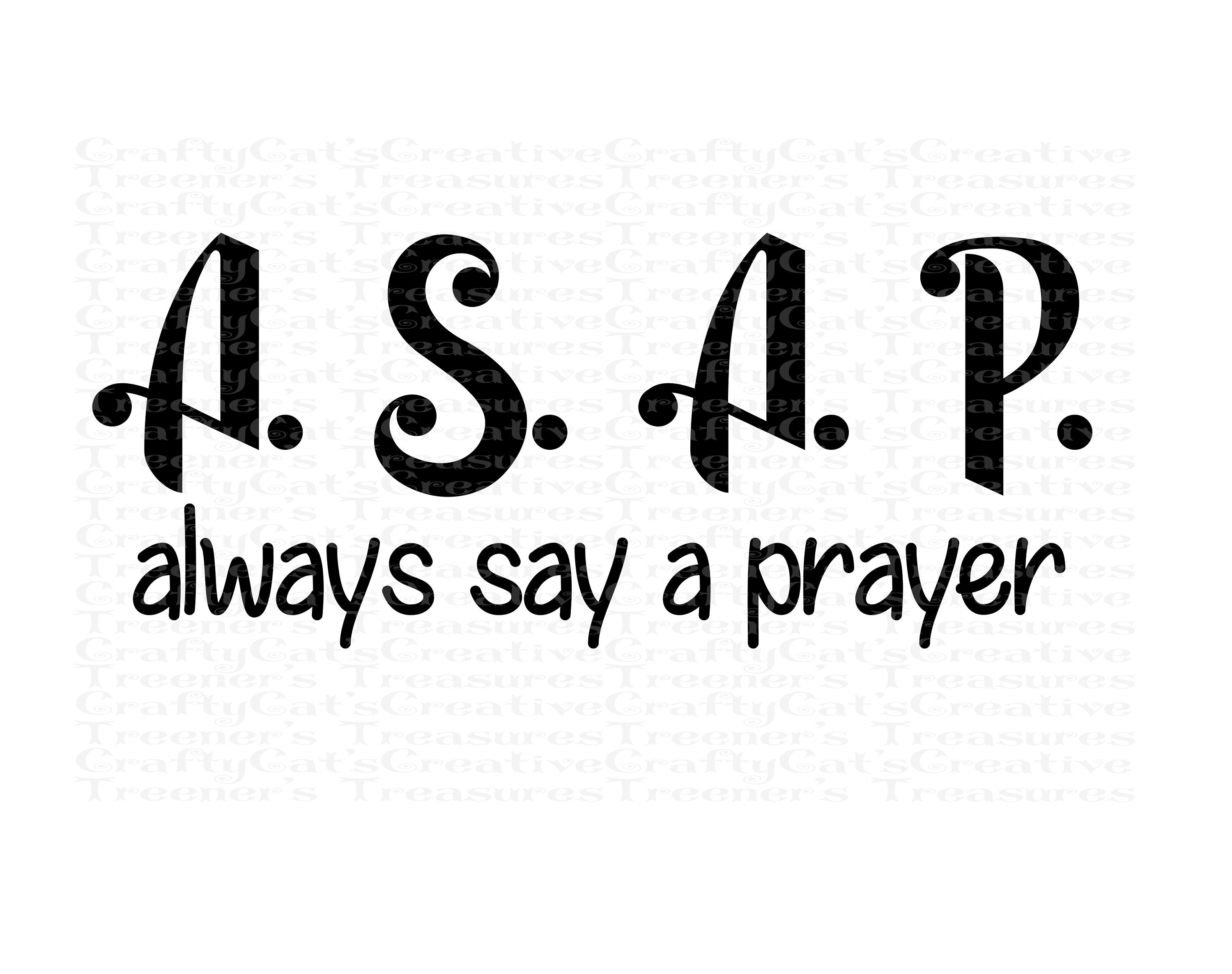 ASAP Always Say A Prayer Christian Clipart PNG Instant | Etsy