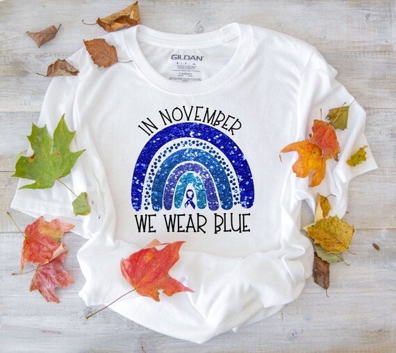 Diabetes Awareness In November We Wear Blue Rainbow PNG | Etsy