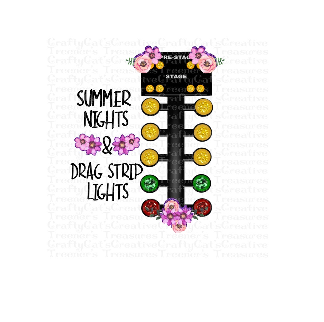 Summer Nights & Drag Strip Lights, Art, PNG, Instant Download, Design ...