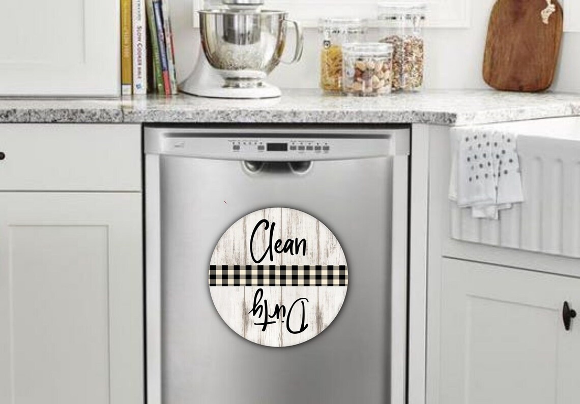 Clean/dirty Farmhouse Digital PNG File Design for Round MDF Sublimation ...