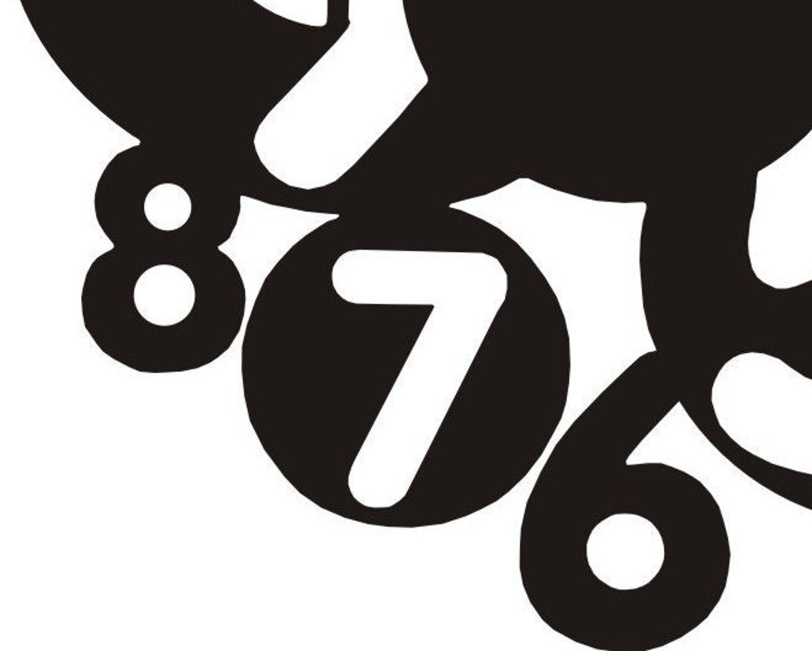 Funny Clock Digital Files Wall Clock Svg Wall Clock Dxf Funny Numbers ...