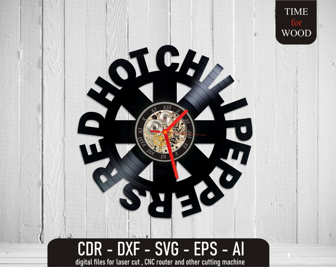 Red Hot Chili Peppers Digital File Red Hot Svg Rock Fan Vinyl Clock ...