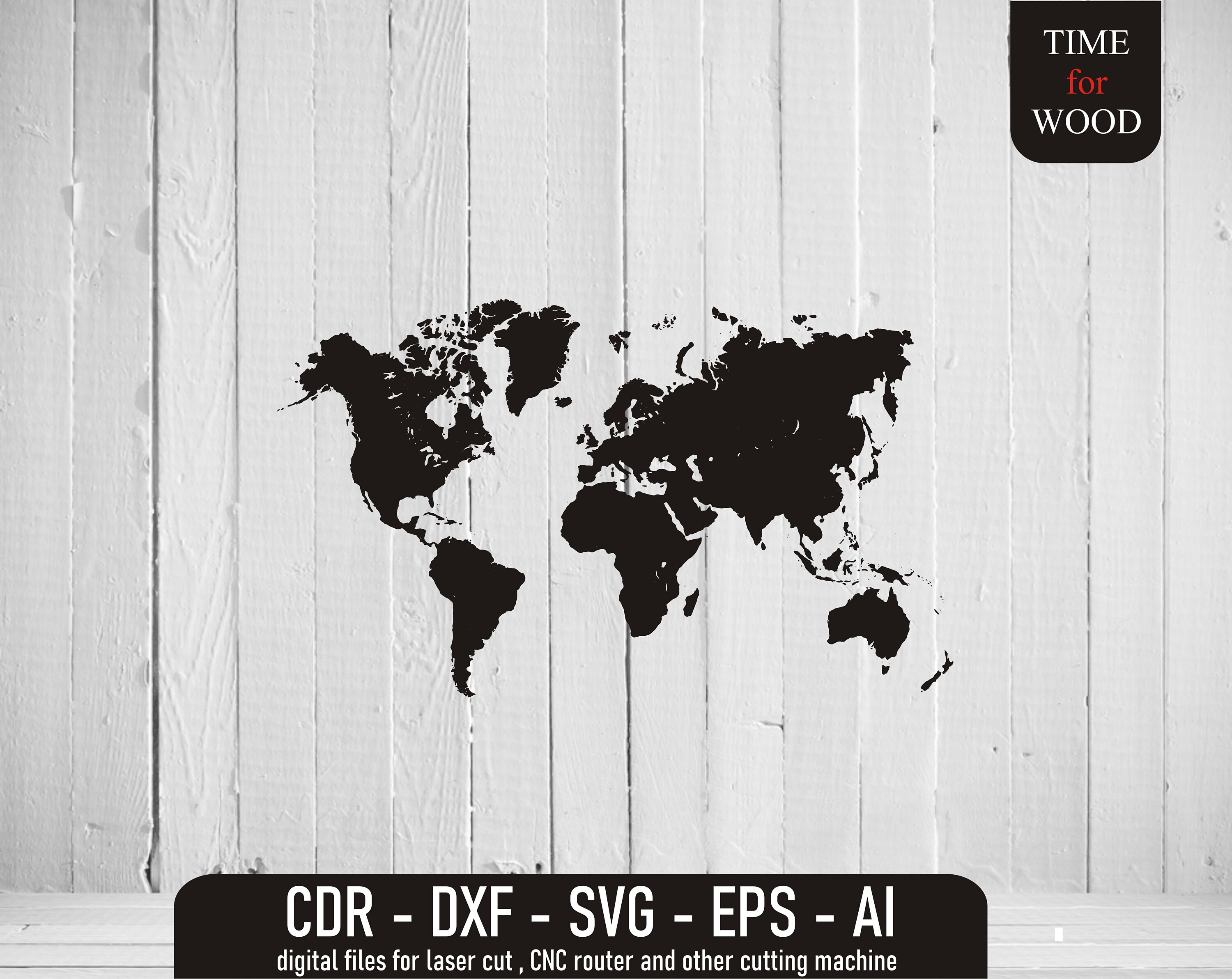 World Map Vectors World Map Svg World Map Dxf World Silhouette - Etsy