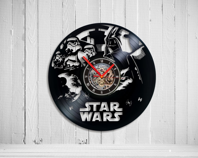 Cult Movie Wall Clock Files Star Wars Vinyl Clock Vector SW Clock Svg ...