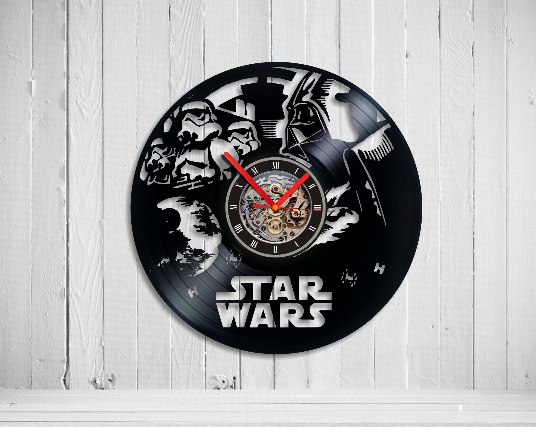 Cult Movie Wall Clock Files Star Wars Vinyl Clock Vector SW Clock Svg ...