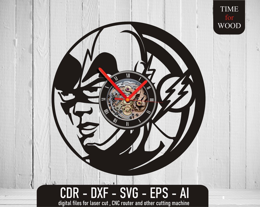 Flash Vinyl Clock Vector Flash Clock Svg Hero Clock Digital File Hero ...