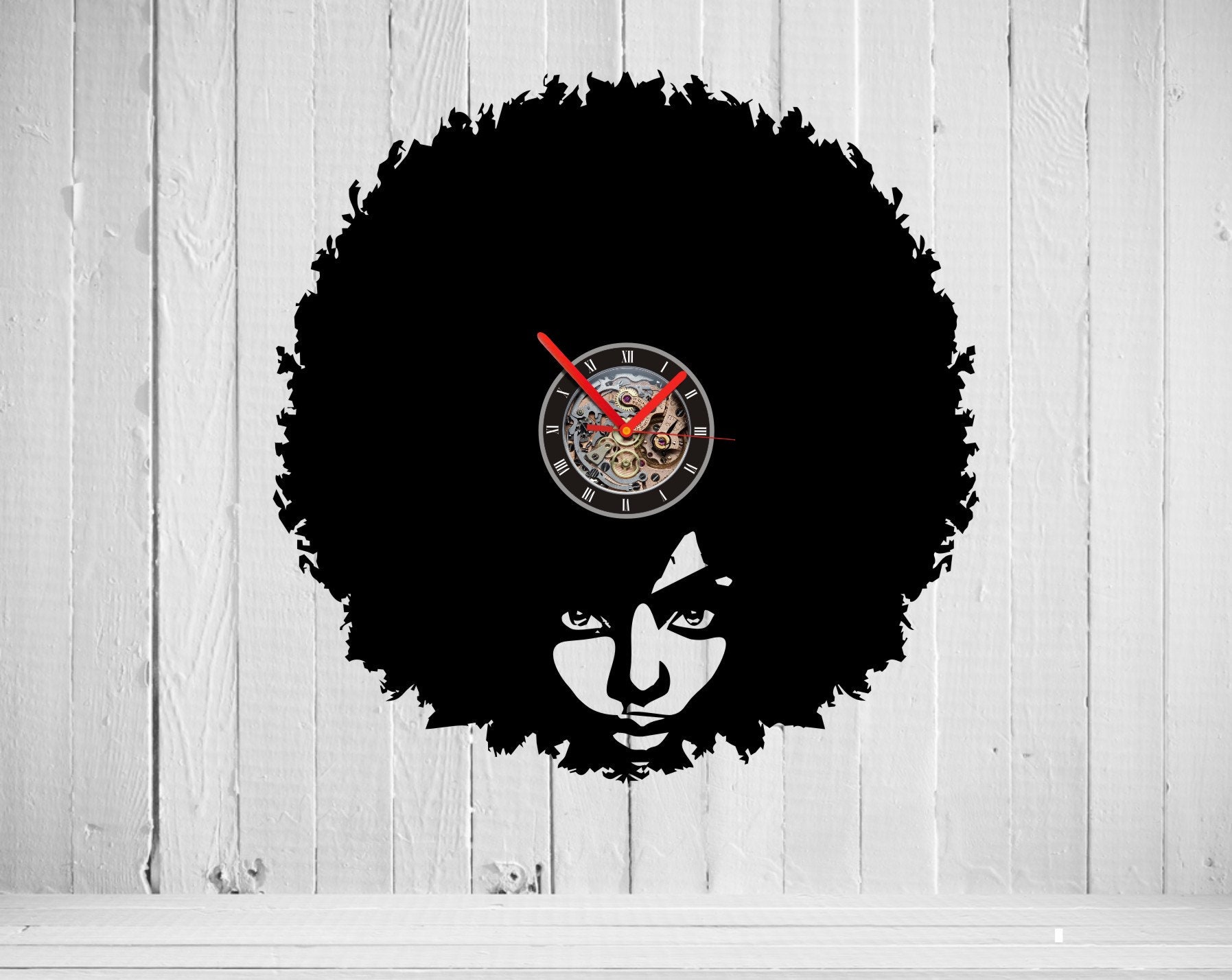 Afro Lady Clock Svg Diva Clock Digital Files Afro Girl Svg Diva Wall ...
