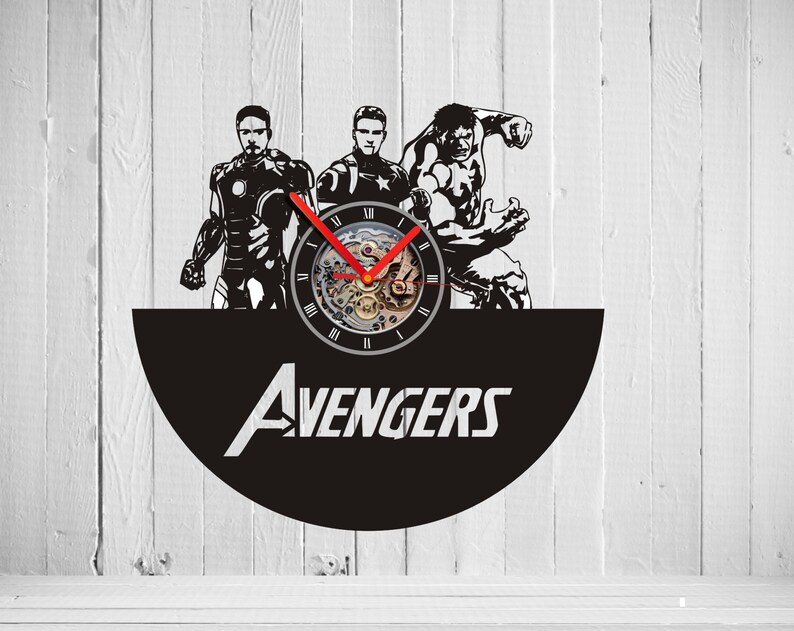 Superhero Team Wall Clock Digital Files Superhero Clock Vector Avengers ...