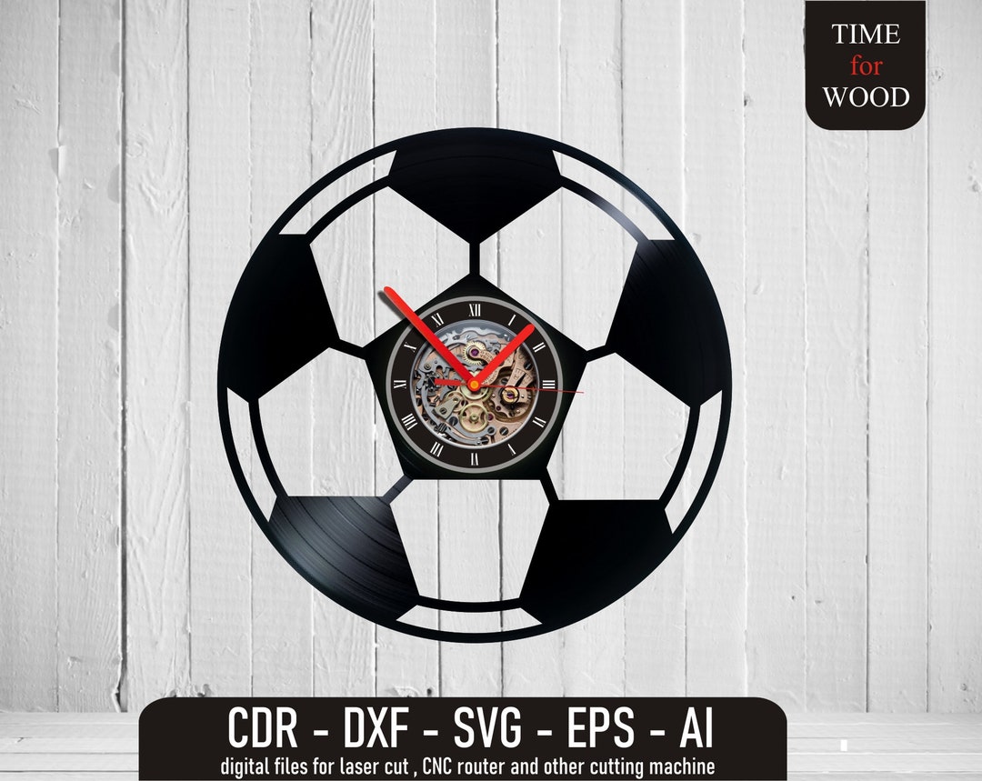 Football Wall Clock Svg Football Clock Vector Football Clock Digital ...