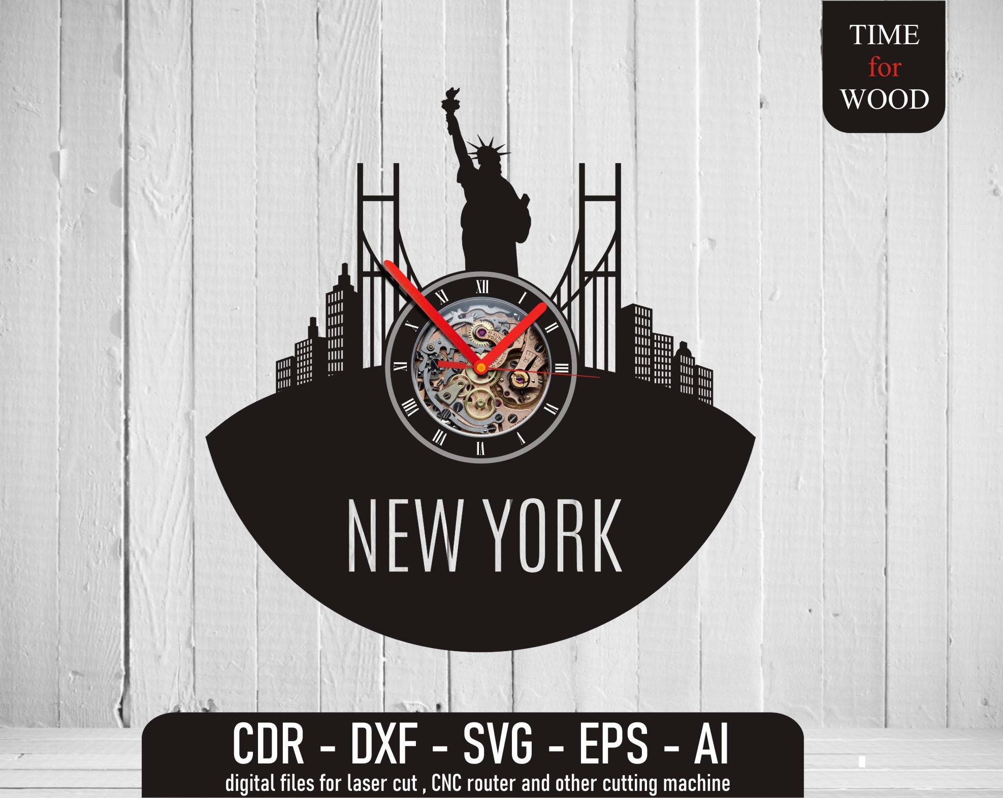 New York City Clock Digital Download Svg New York Souvenir File New ...
