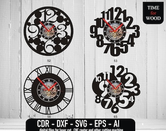 Modern Clock Vector File - Etsy
