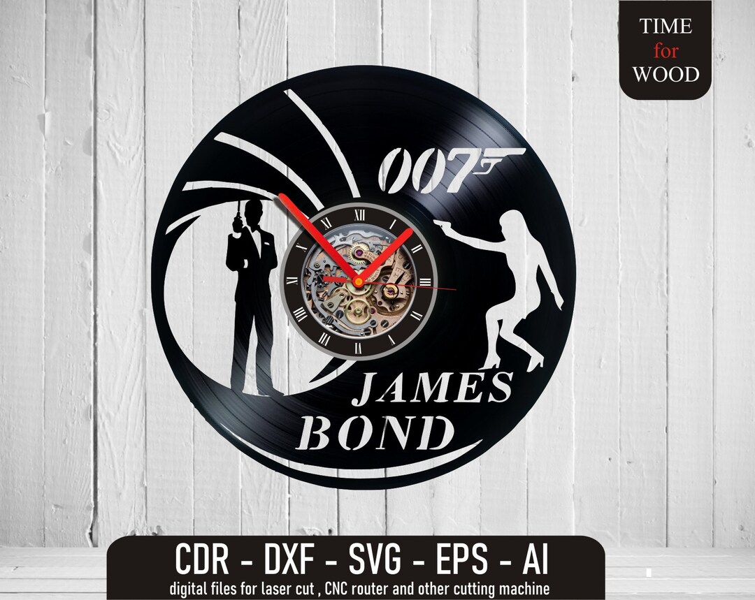 Her Majesty's Secret Agent Clock File Bond Wall Clock Vector Movie ...