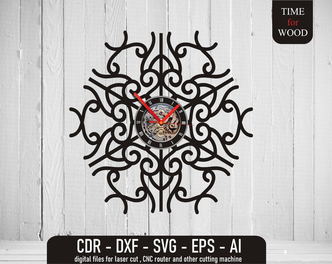 Original Vinyl Vector Clock Vinyl Clock Svg Clock Dxf Clock Eps Vinyl ...