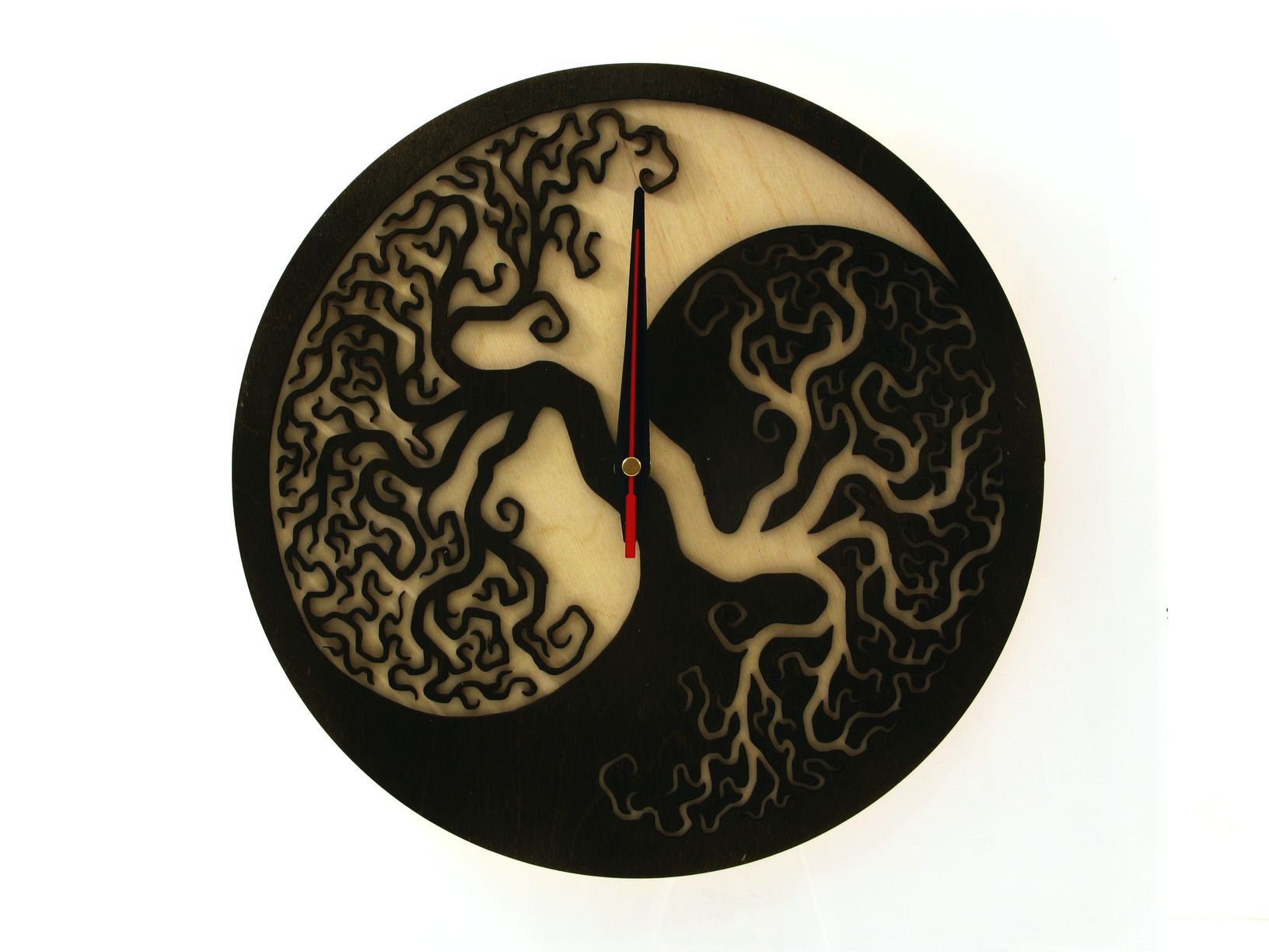Tree Jing Jang Clock Wooden Clock Jing Jang Wall Clock Wood Decor Jing ...