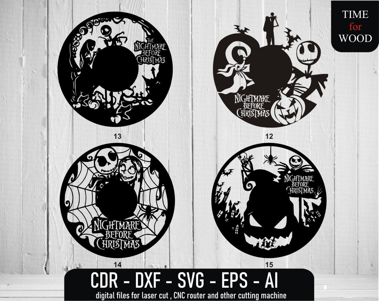 Vector Files Set the Nightmare Before Christmas Svg Bundle Jack and ...