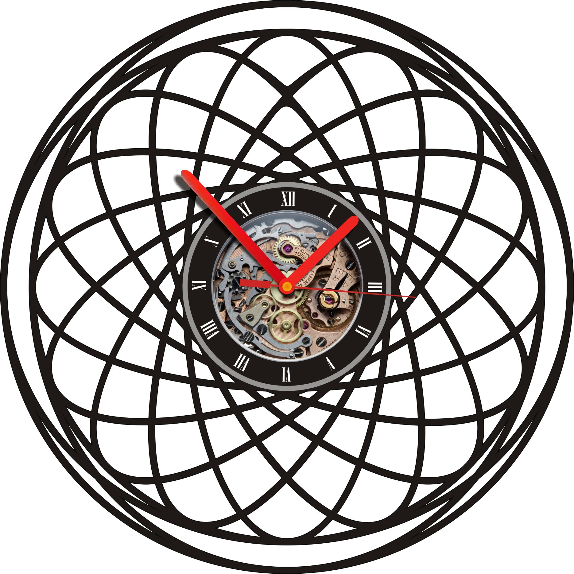 Atom Clock Digital Download Atom Clock Svg Atom Wall Clock Vector Atom ...