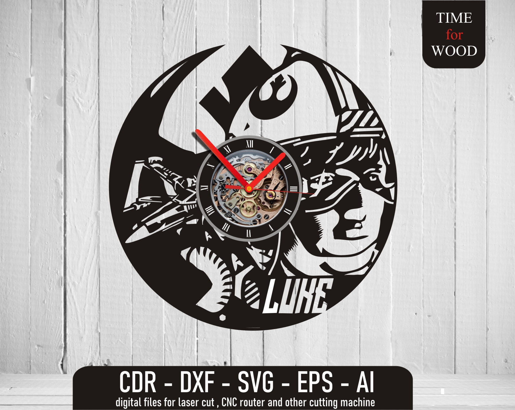 Luke Svg Luke Pilot Digital Vector With Hero Clock Svg Luke - Etsy