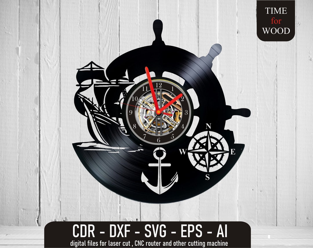 Ship Clock Vector Nautical Clock Design Svg Nautical Vector Maritime ...