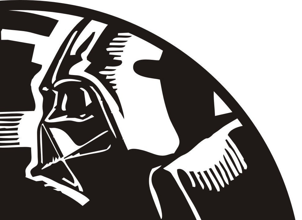 The Dark Side of the Force Clock Svg Movie Hero Vector Clock Vader ...