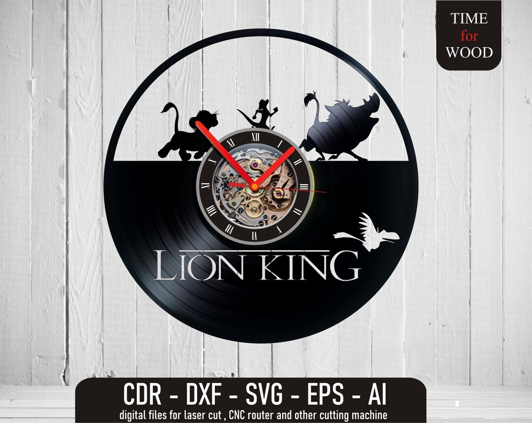 Lion Wall Clock Vector Lion King Svg Wall Clock for Kids Svg Animal ...