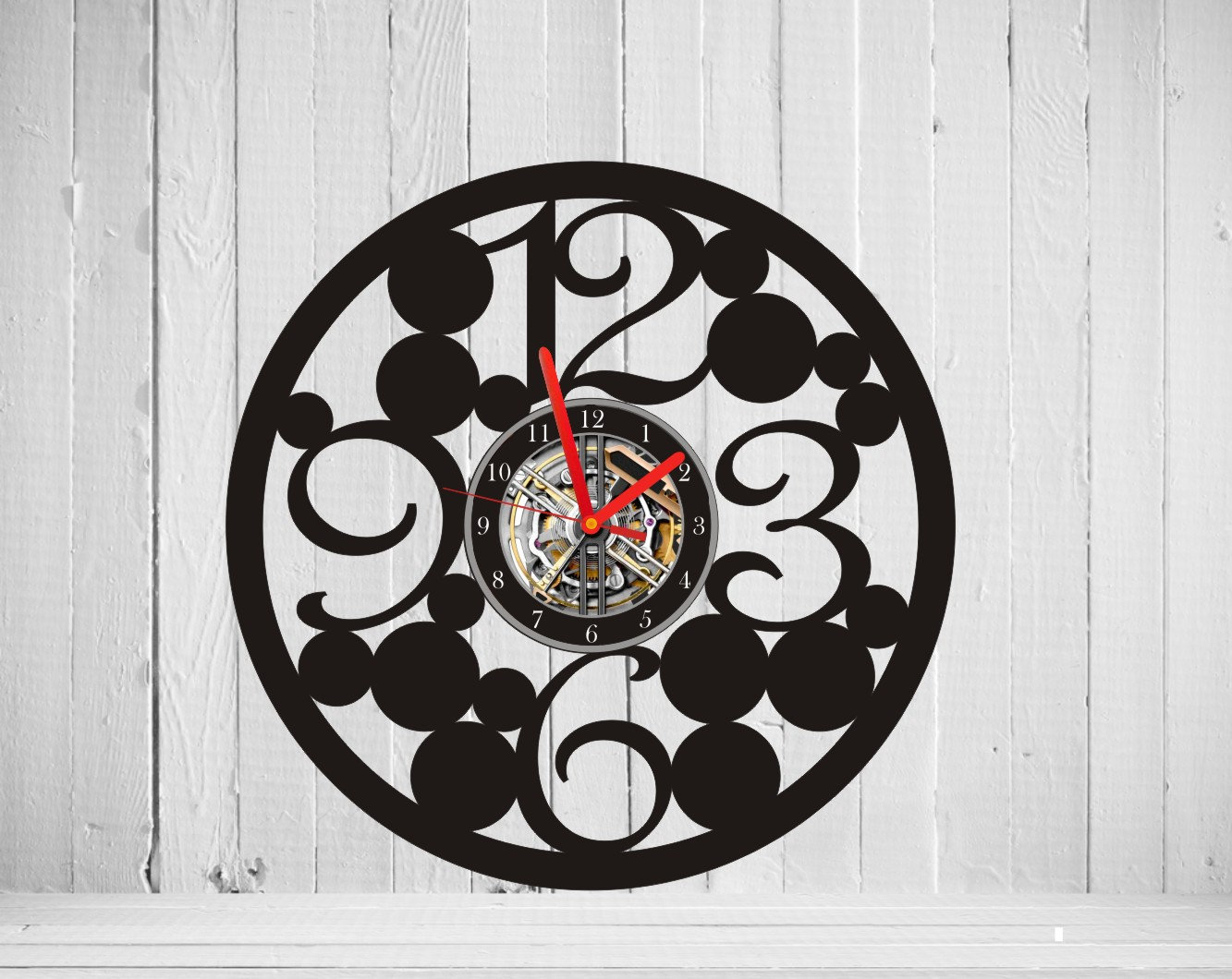 Vinyl Clock Vector for Cnc Wooden Clock With Numbers Svg Clock Wall ...