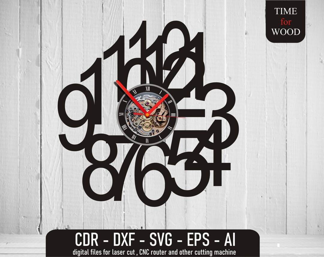 Wall Clock With Numbers Svg Funny Clock Vectors Vinyl Wall Clock ...