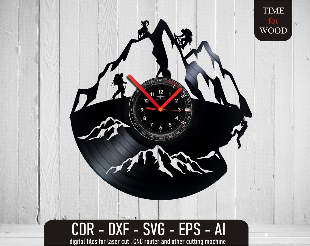 Clock With Climbers Digital Files Climbers Svg Climbers Clock Vector ...