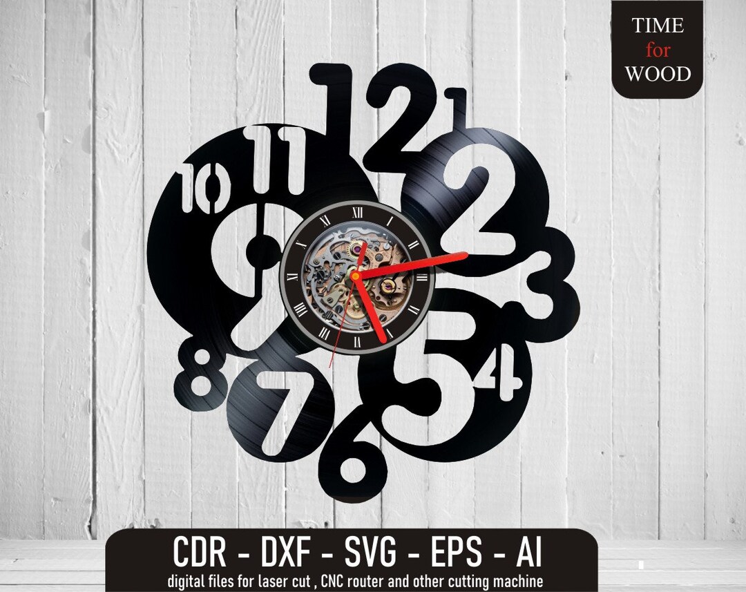 Funny Clock Digital Files Wall Clock Svg Wall Clock Dxf Funny Numbers ...