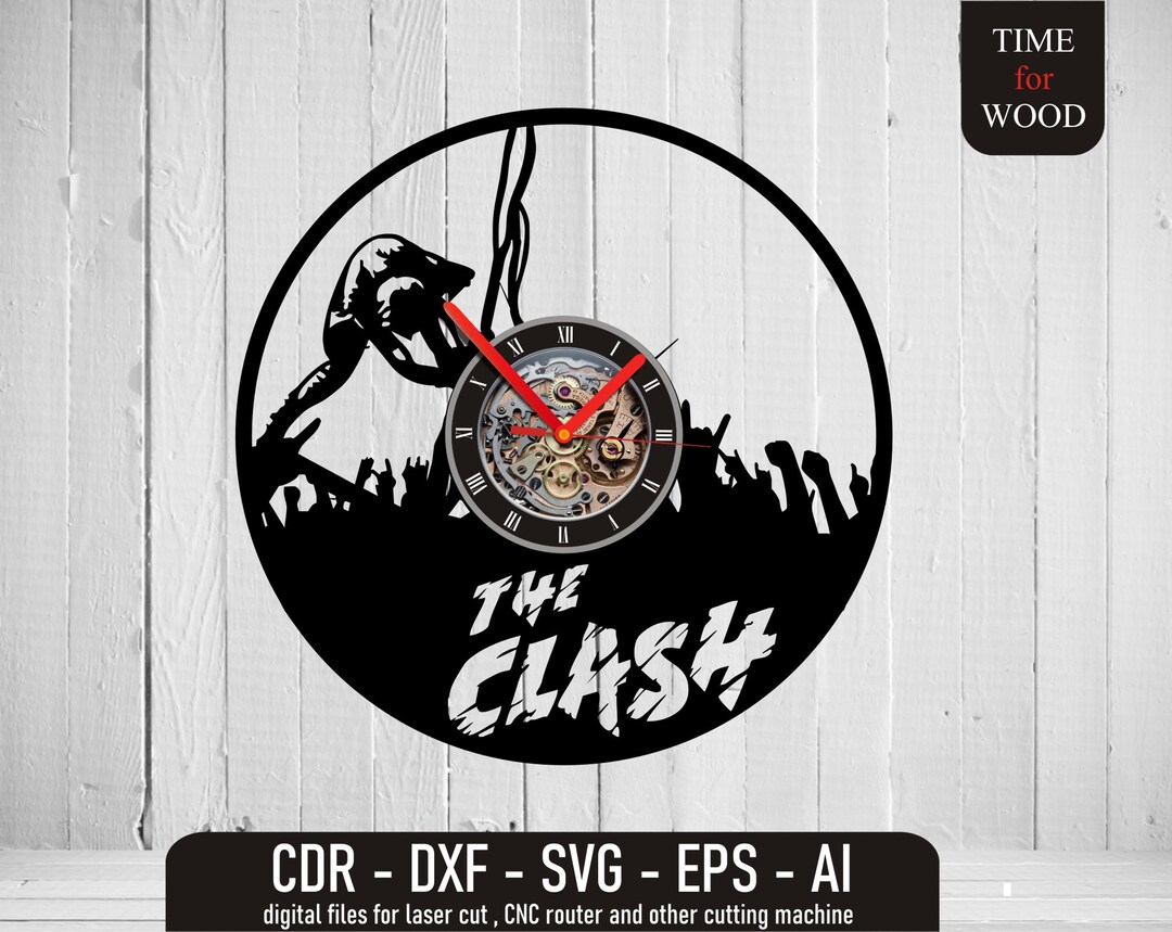 The Clash Vinyl Clock Digital Download the Clash Svg the Clash Vector ...