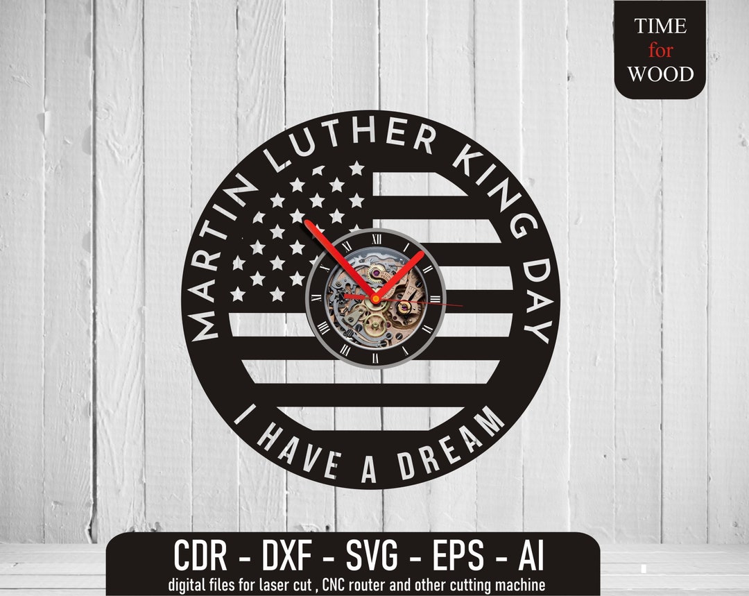 Martin Luther King Day Wall Clock Vector Martin Luther Clock File ...