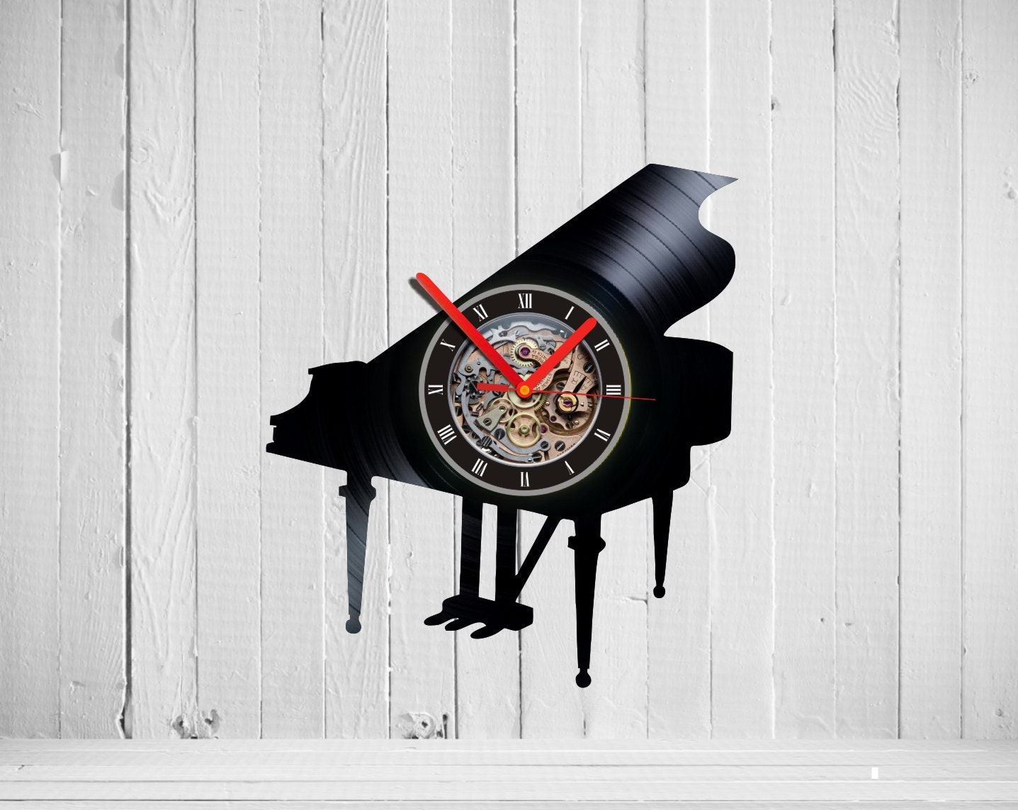 Piano Wall Clock Digital File Piano Clock Vector Piano Vinyl Clock Svg ...