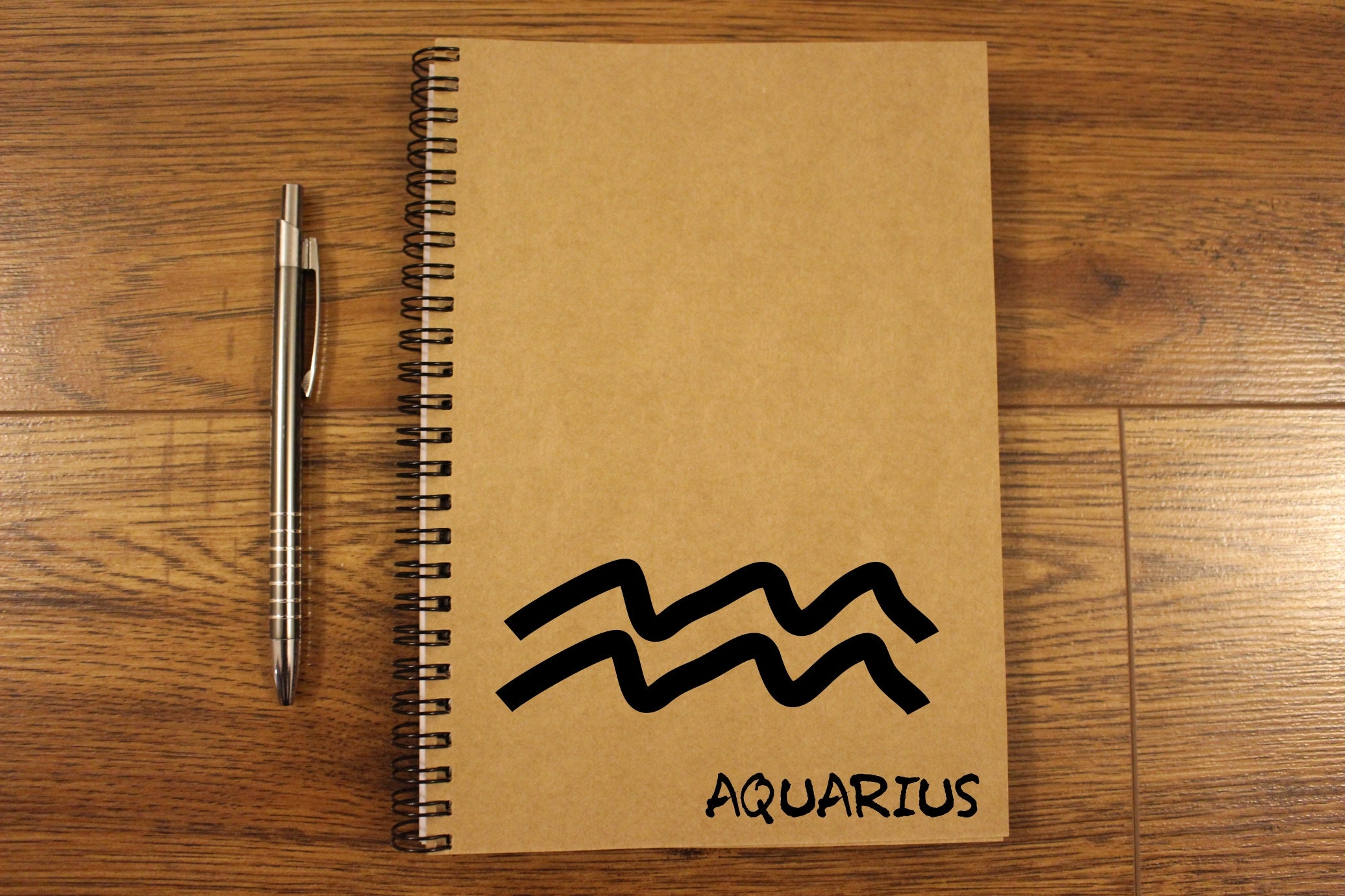 Aquarius notebook kraft notebook kraft diary cute notepad with name ...