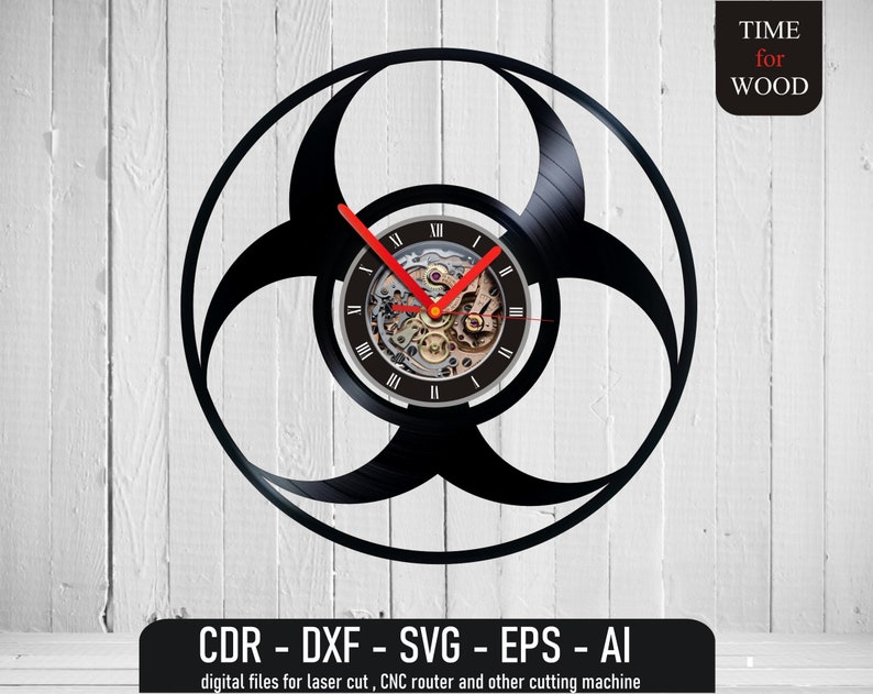Biohazard Symbol Vector Biohazard Sign Digital Files Bio Hazard Clock ...