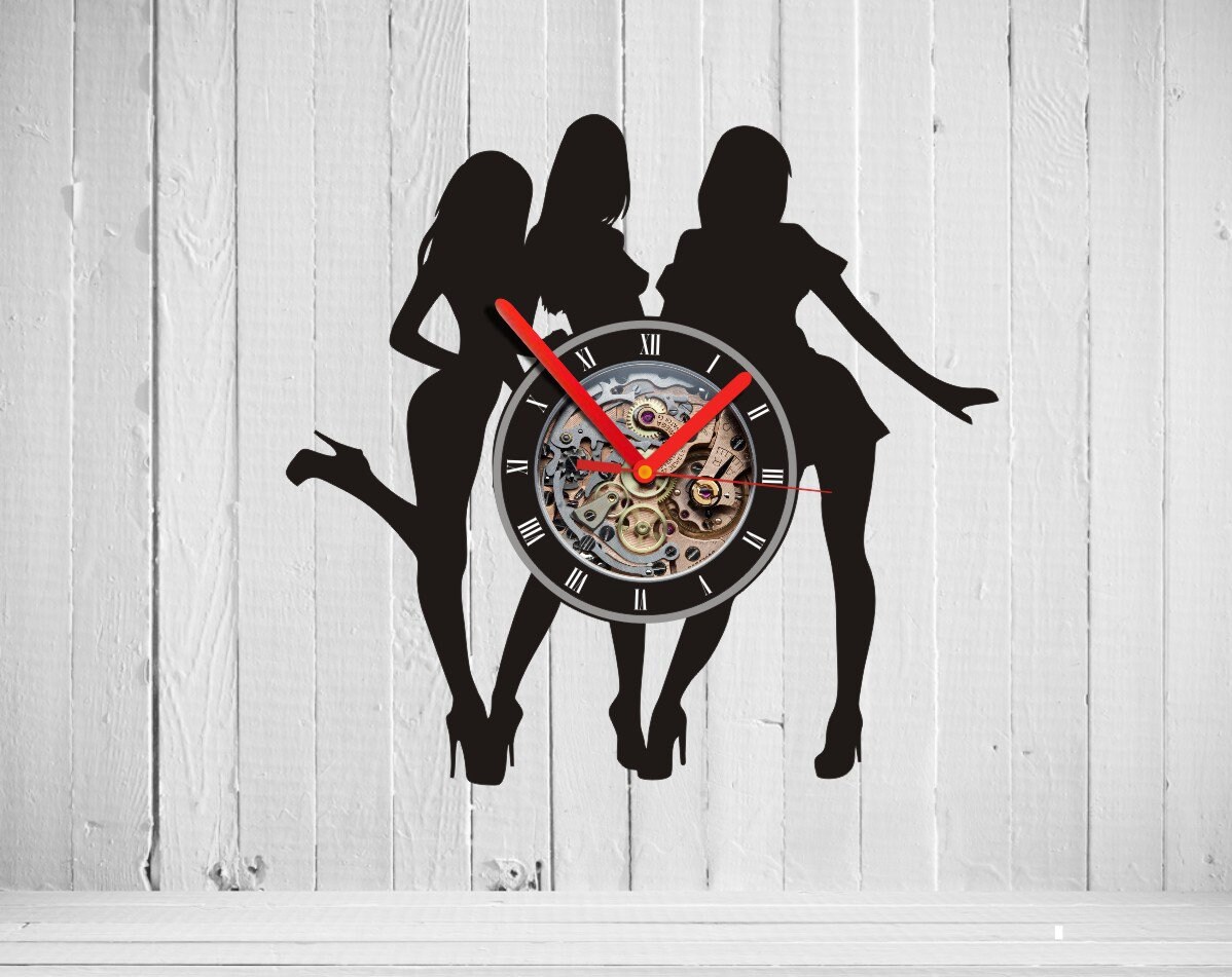 Woman Clock Vector Clock With Women Svg Silhouettes of Women Vector Cnc ...
