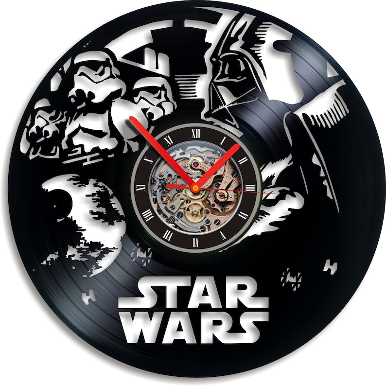 Cult Movie Wall Clock Files Star Wars Vinyl Clock Vector SW Clock Svg ...