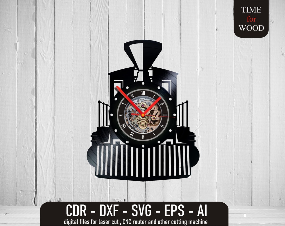 Train Wall Clock Digital Download Train Clock Vector Train Clock Svg ...
