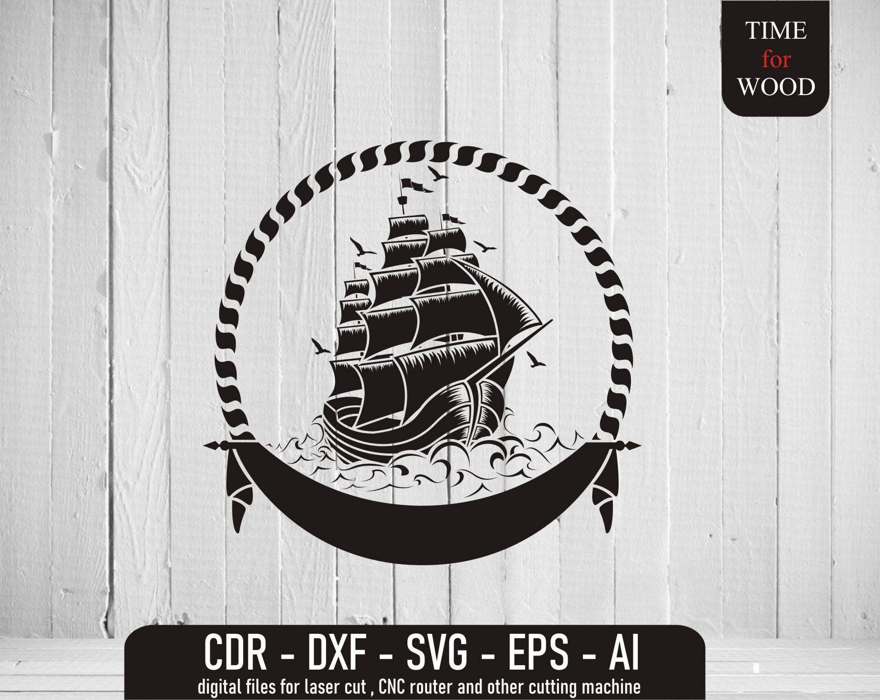 Ship Digital Files Ship Svg Ship Logo Vector Maritime Logo Dxf Maritime ...