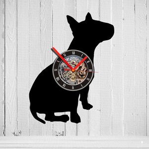 Dog Wall Clock Vector Bullterrier Clock Svg Bull Terrier Clock Digital ...