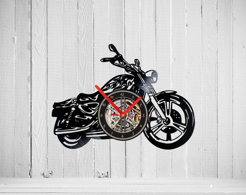 Motorbike Clock Svg Motorbike Wall Clock Files Motorbike Svg Motorbike ...