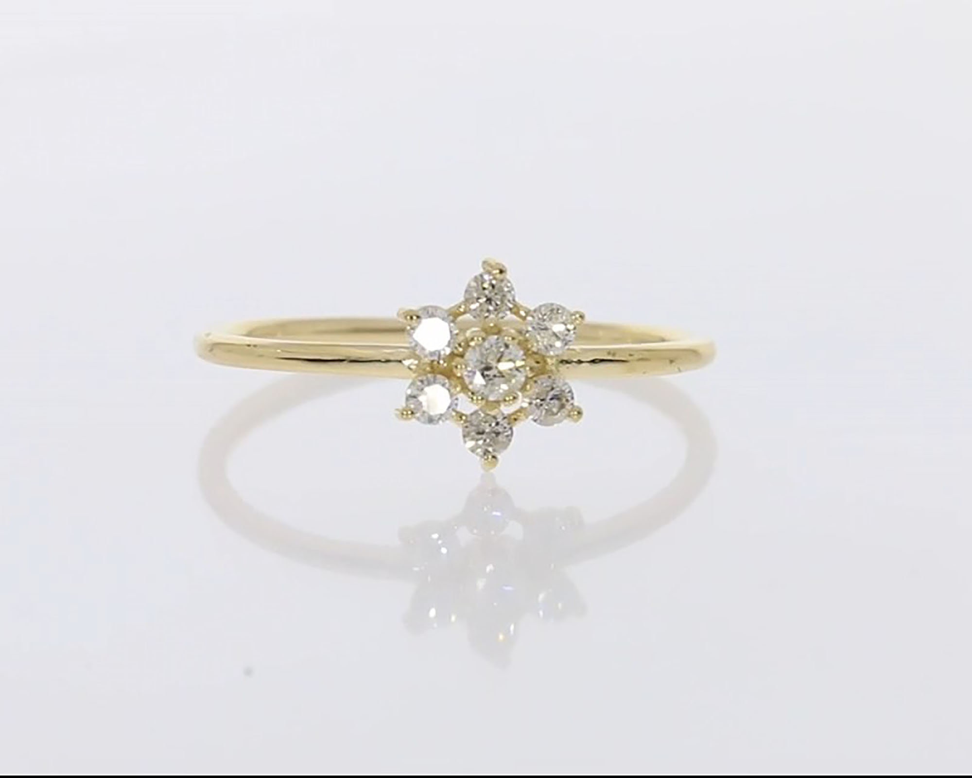 Diamond Star Ring - Starburst Ring - Minimalist Ring - Stacking Ring ...