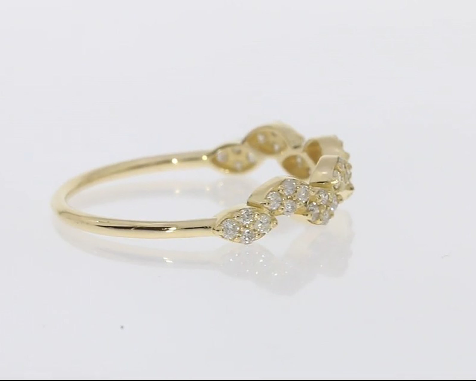 Diamond Wavy Ring Gold Wave Ring Wedding Band Wavy Ring - Etsy