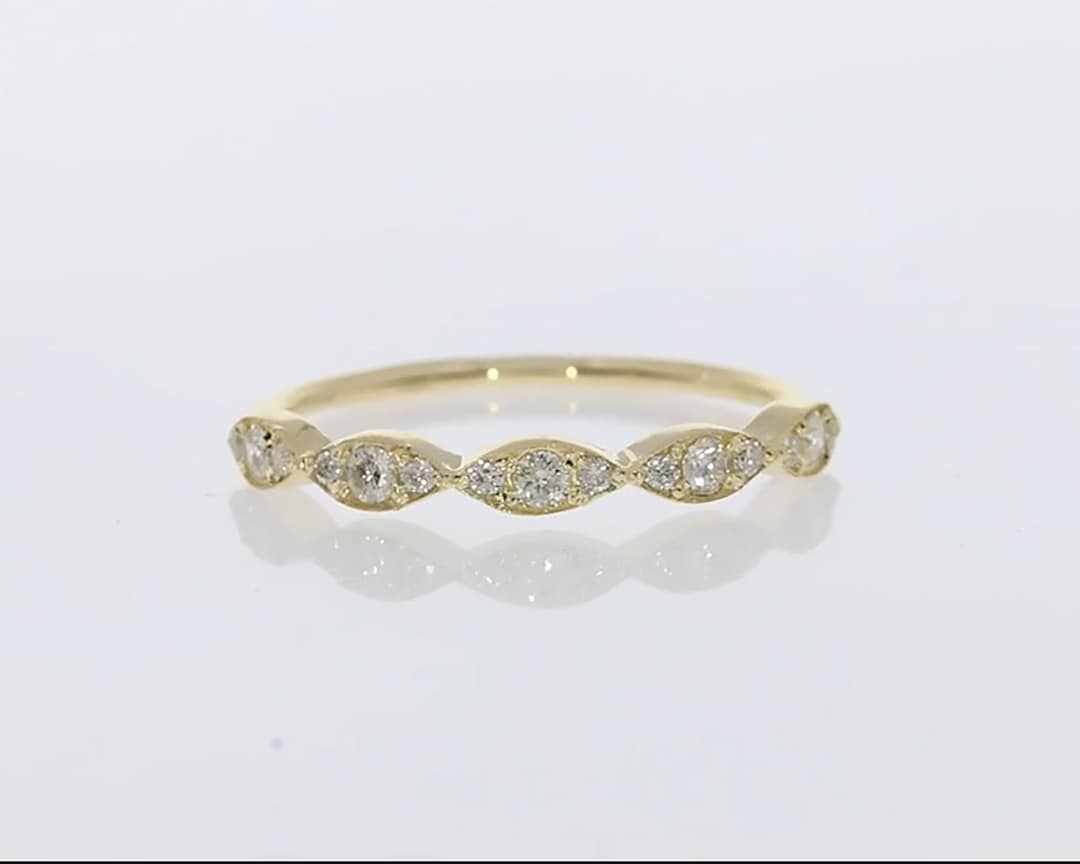 Minimalist Diamond Ring - Engagement Ring - Dainty Diamond Band ...