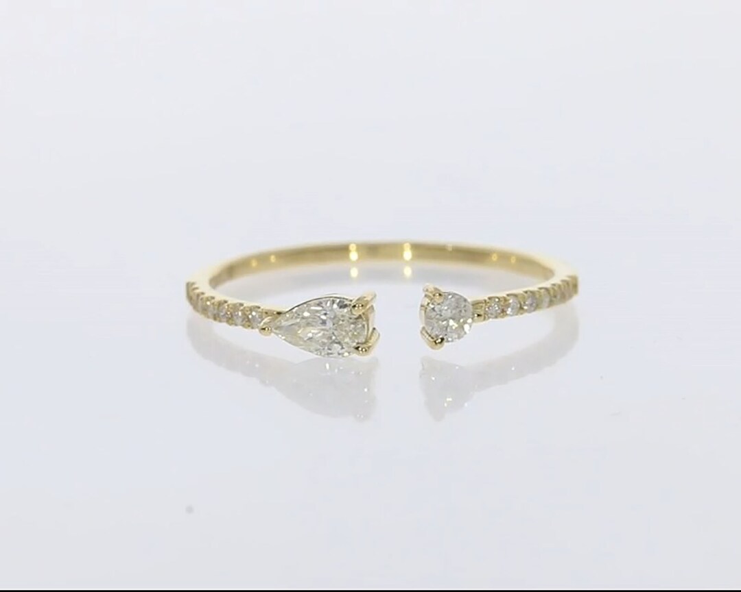Diamond Open Ring Open Cuff Ring Simple Diamond Ring Minimalist Ring ...