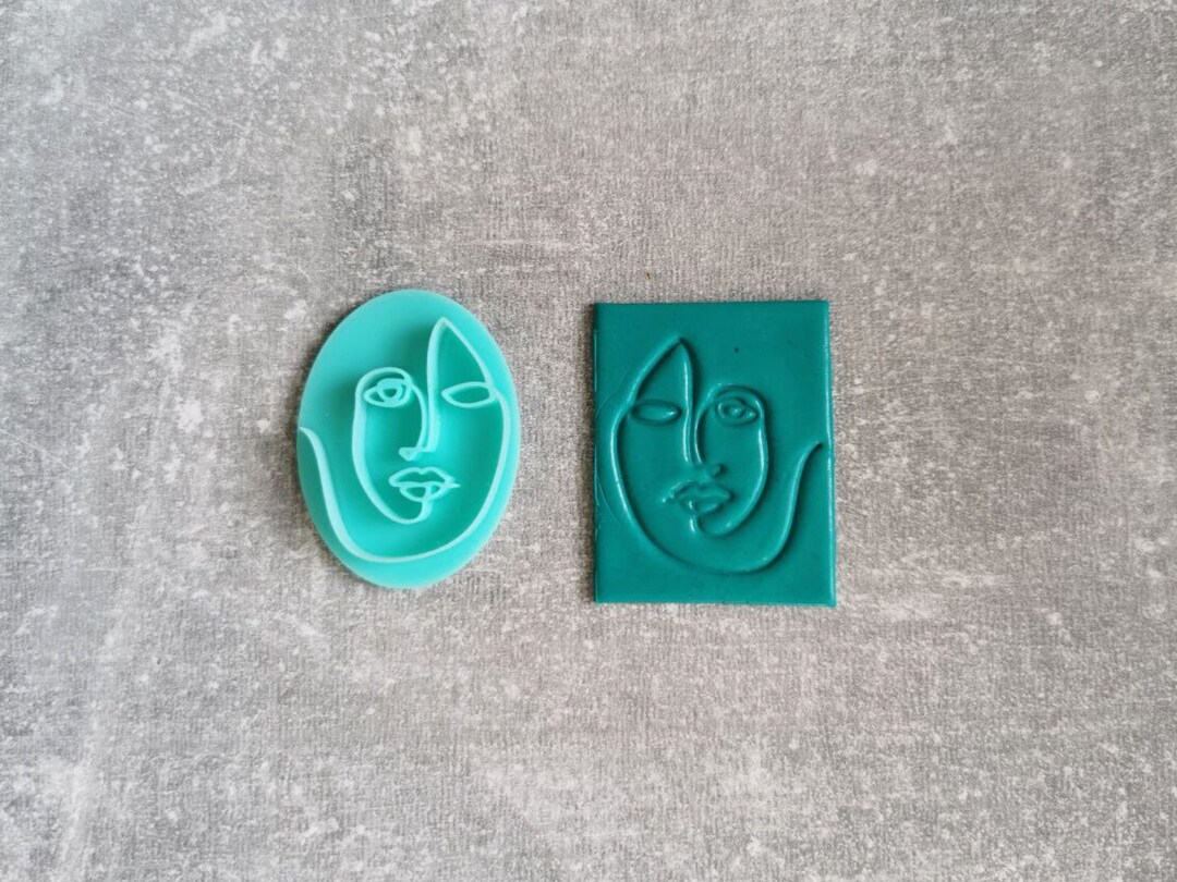 Abstract Face Stamp, Face Line Stamp, Woman Face Clay Stamp - Etsy