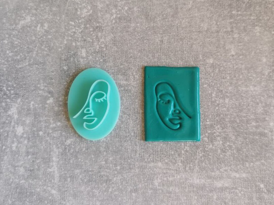 Abstract Face Stamp, Face Line Stamp, Woman Face Clay Stamp - Etsy